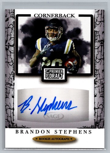 Brandon Stephens 2021 SAGE Premier Draft Autographs BLACK A48 Football ...