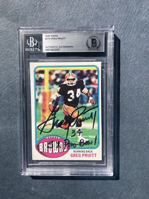 1976 Topps Greg Pruitt signed. CLE Browns Auto. BAS Autograph Card NM ...