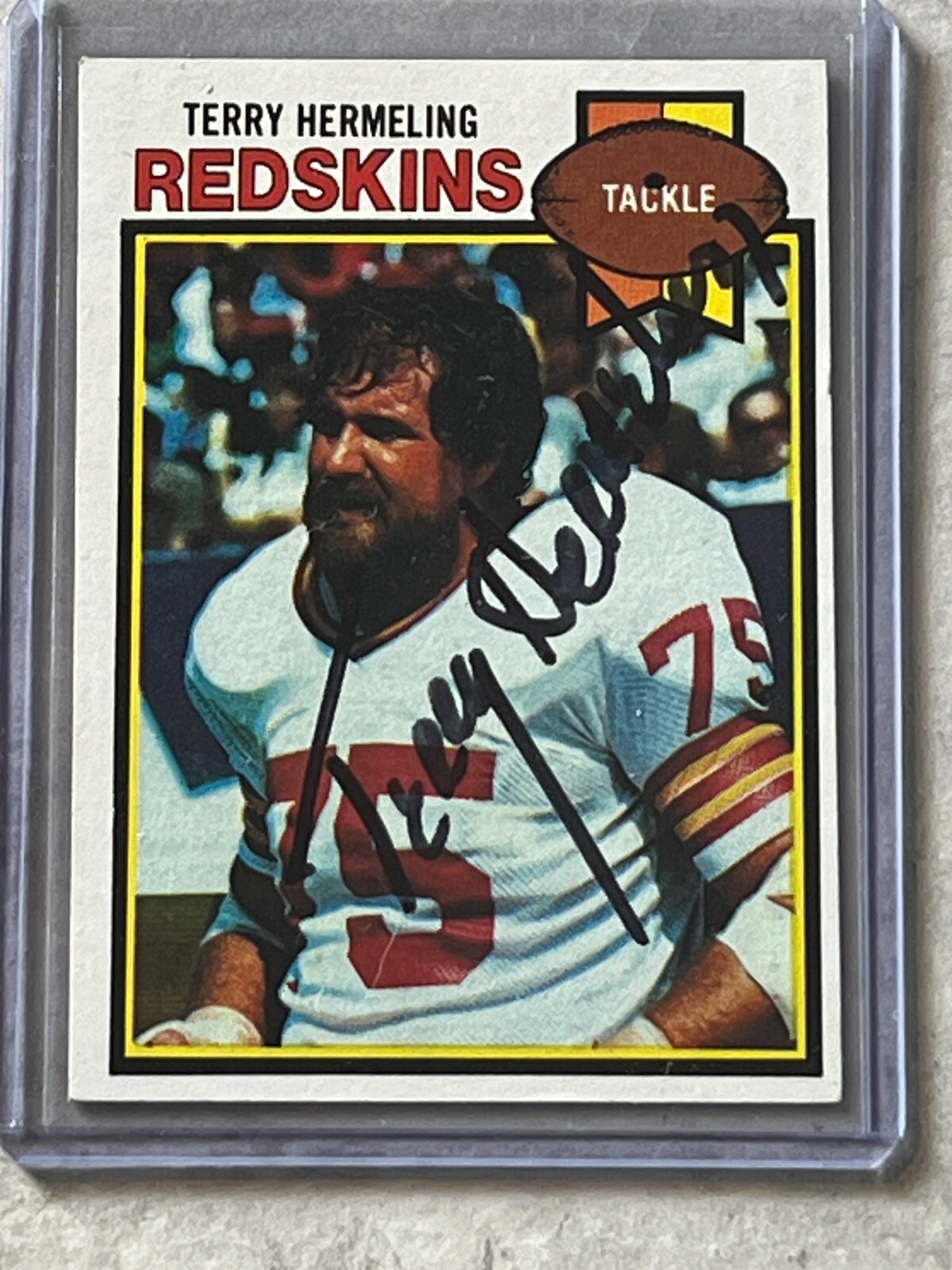 1979 Topps Terry Hermeling On Card Auto #476 Washington Redskins | eBay