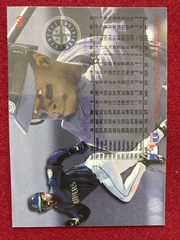 1996 Flair Gold Foil Silver Lettering #160 Ken Griffey Jr. Seattle ...