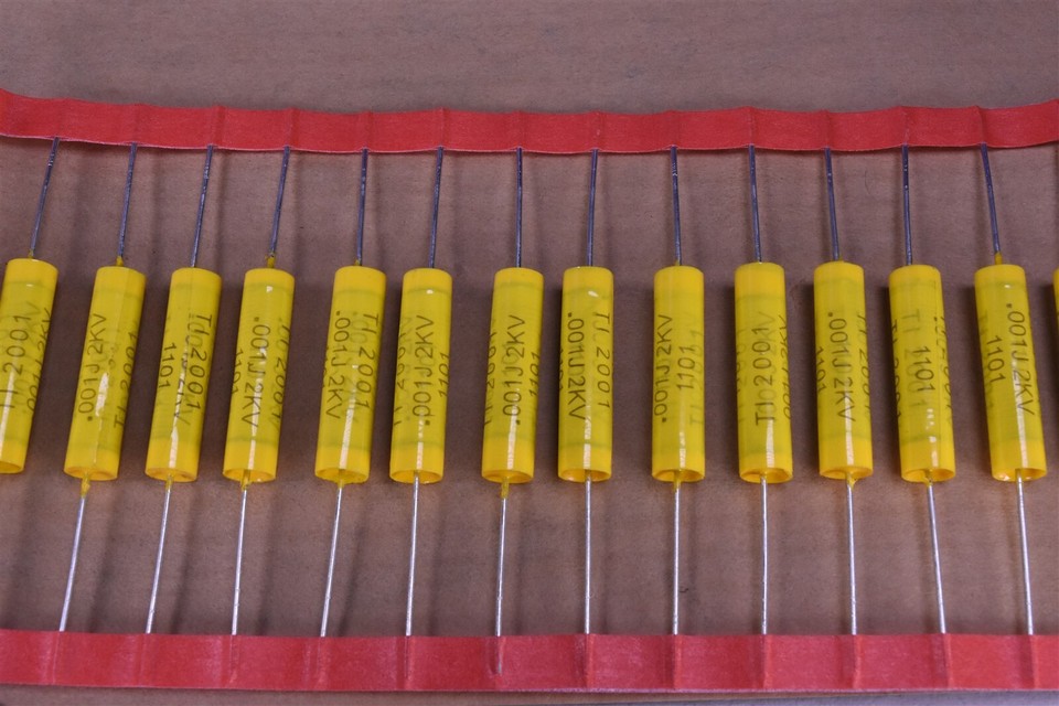 1000 .001 uF µF mF mFD MFD 2KVDC 2000VDC 5% Axial Capacitors Precision ...