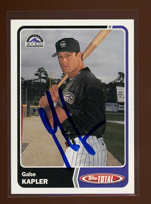 2003 Topps Total GABE KAPLER Signed Card autograph auto ROCKIES TIGERS ...