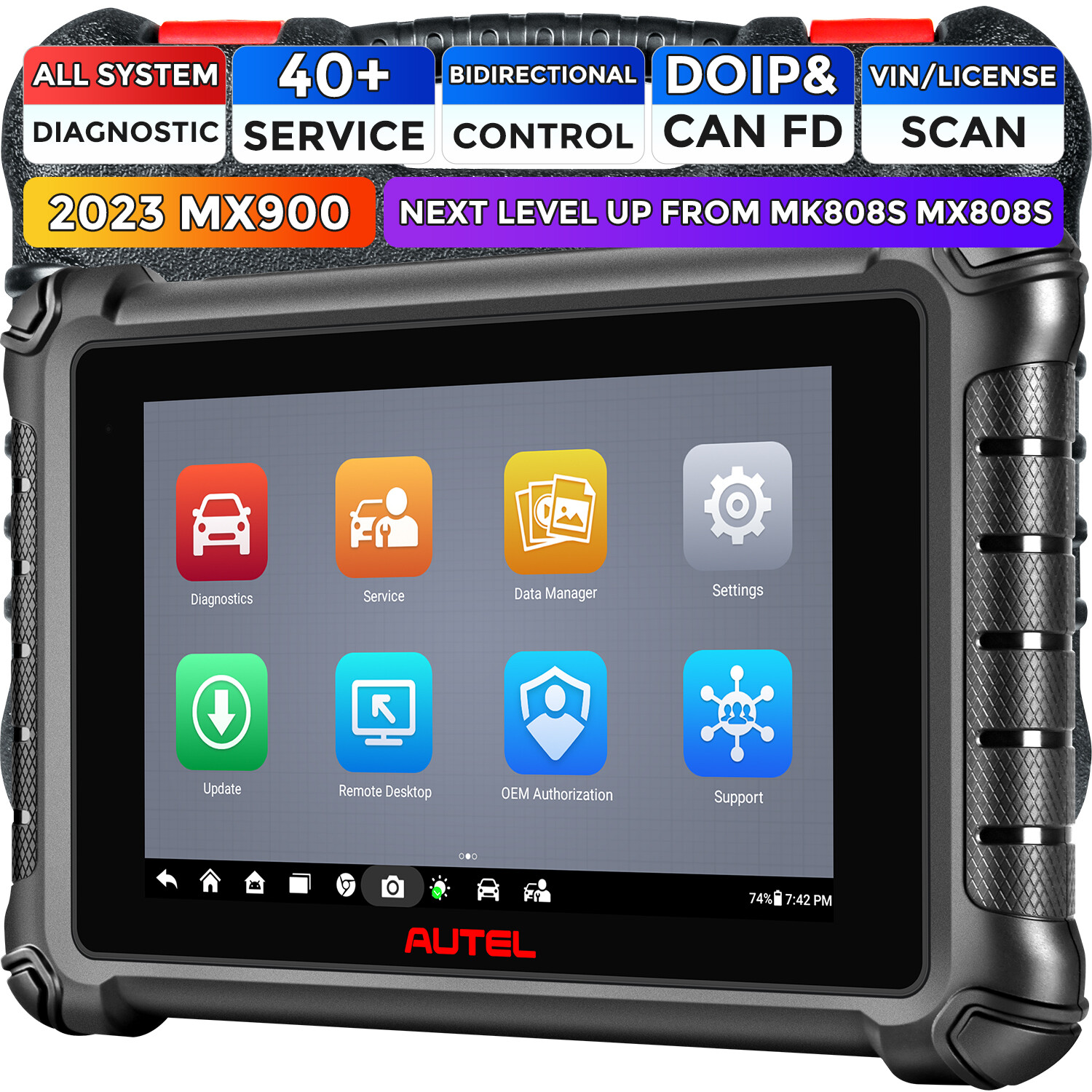 Autel MaxiCheck MX900 Obd2 Scanner, All System Diagnostic Scan Tool ...