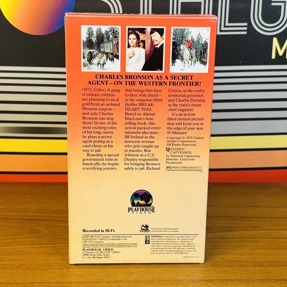 Breakheart Pass VHS 1975 Charles Bronson Playhouse Video CBS Fox RARE ...