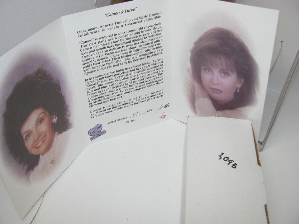 ANNETTE FUNICELLO/MARIE OSMOND CAMEO & LUREE BEAR & DOLL LTD ED #1095 ...