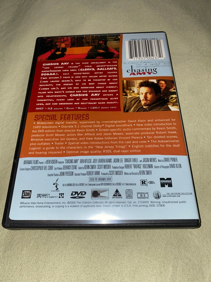 Chasing Amy DVD Criterion Collection Kevin Smith Ben Affleck Comedy ...