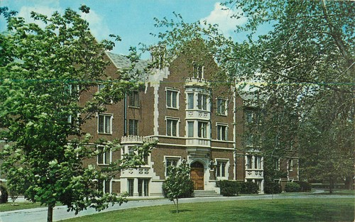 Postcard Lucina Ball Hall, Ball State University, Muncie, IN | eBay