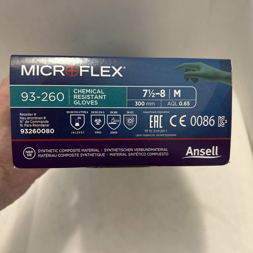 50-Microflex 93-260 Chemical Resistant Gloves Neoprene/Nitrile Medium ...