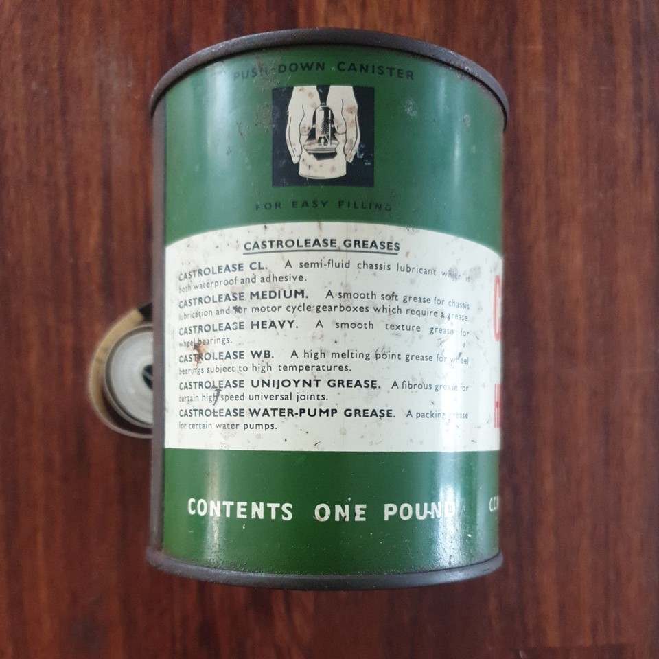 Vintage Castrol Tin Of Castrolease Heavy Grease by C C Wakefield & Co ...