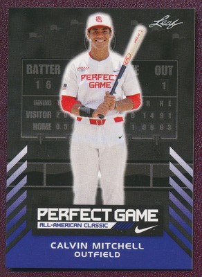 2016 LEAF CALVIN MITCHELL #GD-41 PERFECT GAME ISSUED CARD TRUE ROOKIE ...