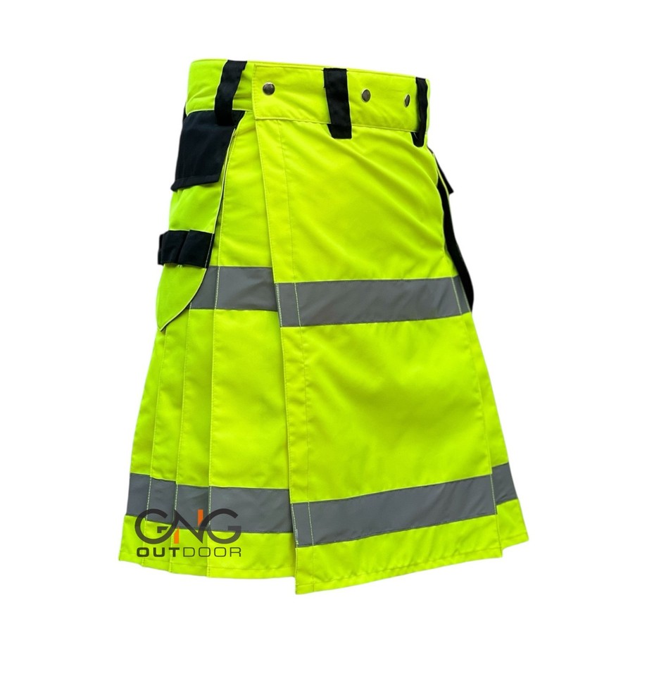 Kilt De Pompier Utilitaire Néon Vert Avec Bande Réfléchissante Tailles ...
