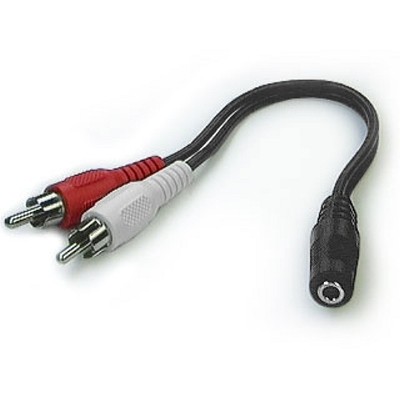 3.5mm stereo female mini jack to 2 male RCA Y adapter | eBay