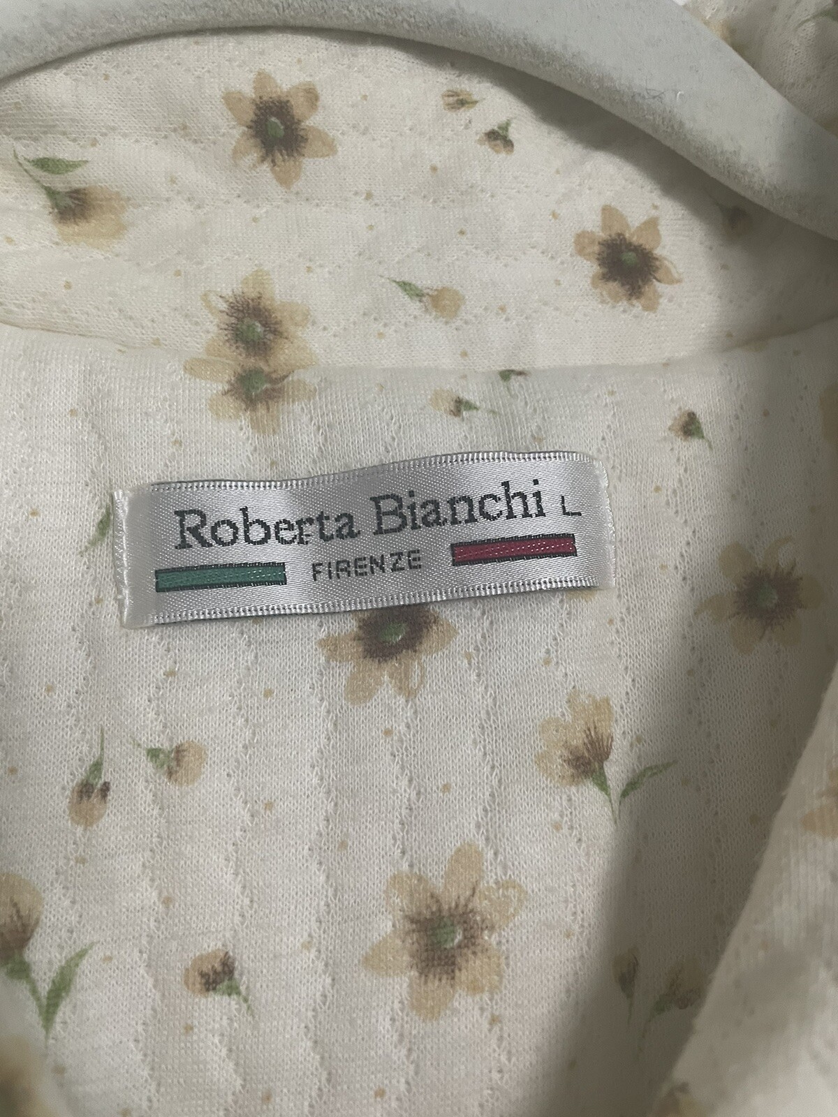 Roberta Bianchi Floral Quilted Vest Firenze Size Large - Gem