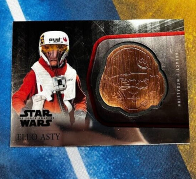 2016 Star Wars Force Awakens Chrome Bronze Medallion Ello Asty M-8 44/ ...