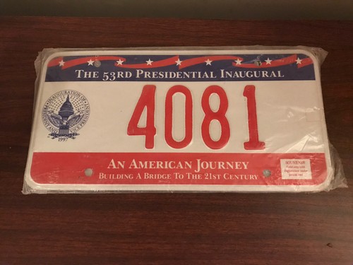 Bill Clinton Presidential Inaugural (2) Booster License Plates | eBay