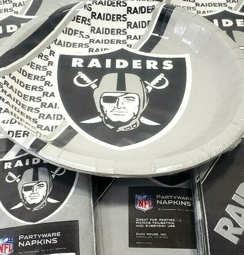 NFL Raiders 72pc Paper Plates and Napkins Party Supplies | eBay