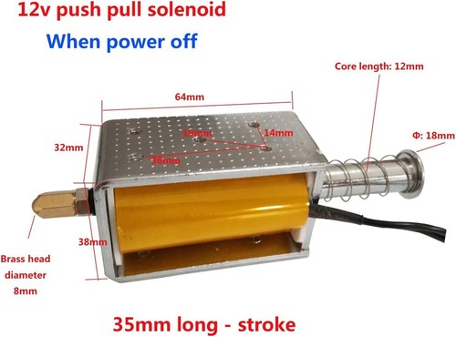 Long-Stroke Large Solenoid Electromagnetic Push-Pull Actuator 35mm 12V ...