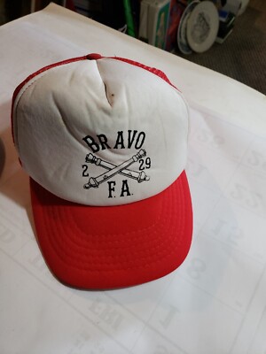 Rare Vtg Trucker Hat snapback BRAVO FA 2 29 Artillery cannon Military ...