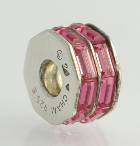 NEW Chamilia Bead Charm - Sterling Silver Double Baguette Pink 2083 ...