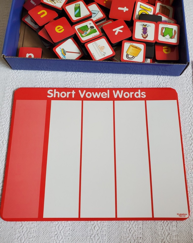 Lakeshore Magnetic Phonics Word Building Board Short Vowel Words 72 ...