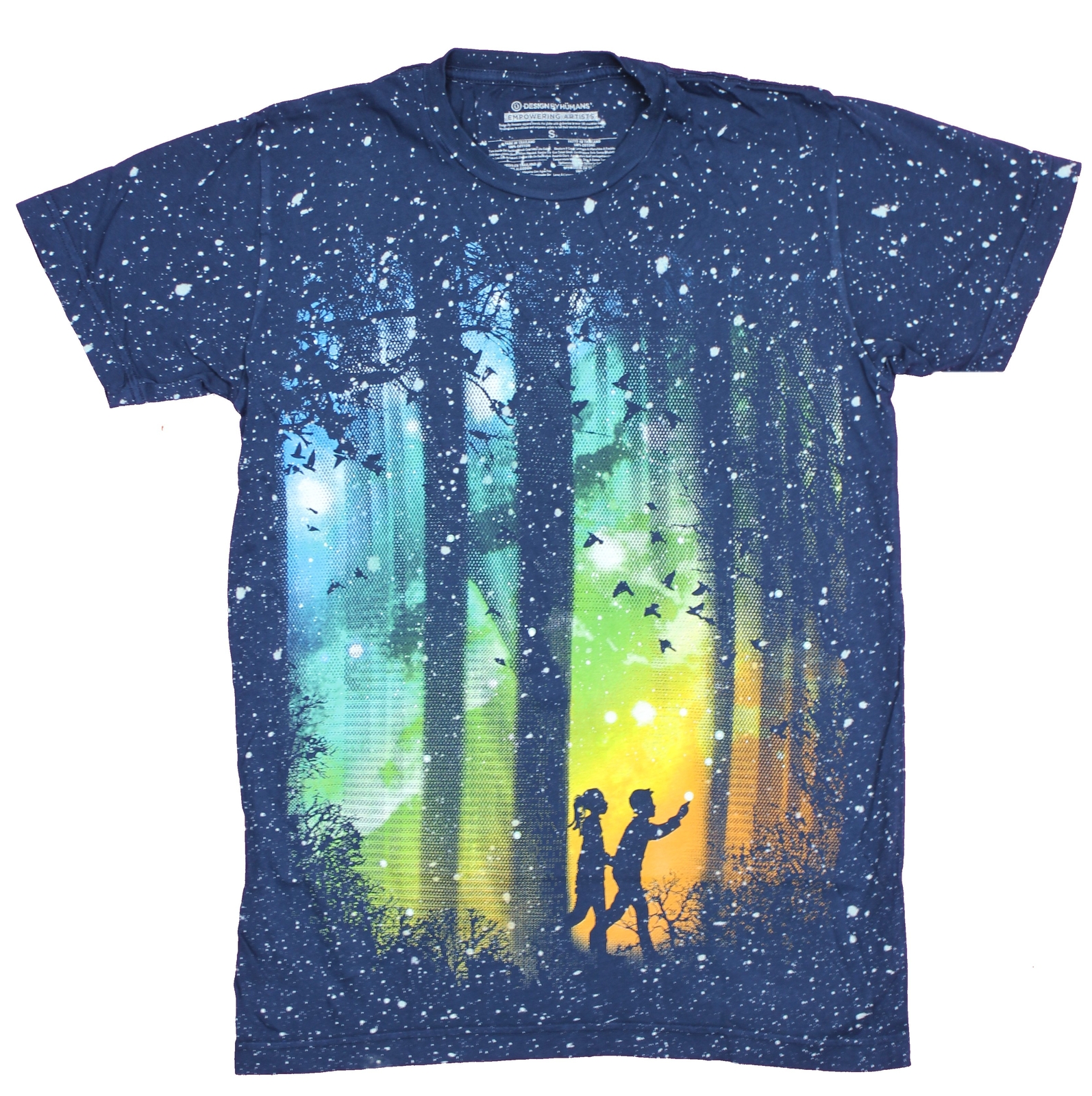 Designed By Humans Mens T-Shirt - Forest Firefly Spacey Exploration ...