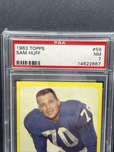 1963 Topps Sam Huff New York Giants HOF Vintage Graded Football Card ...