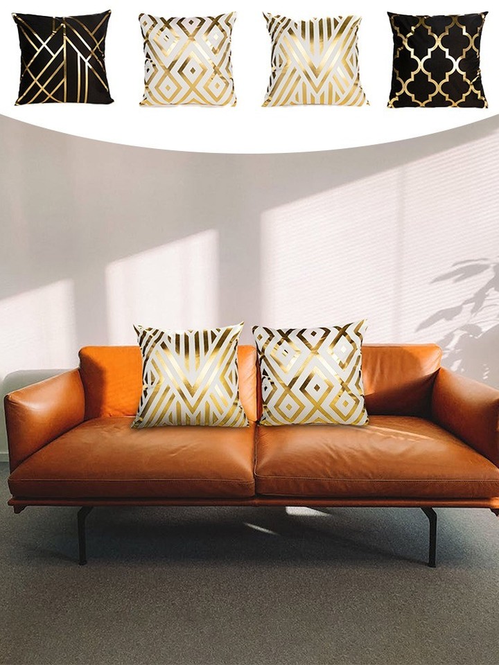 Pillowcase Pillowcase Pillowcase Short Plush Soft 45 X 45 Cm Gold Color ...