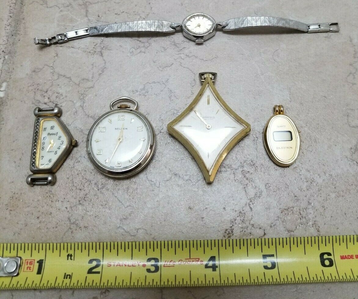Vintage, Estate Lot Of 5 Ladies Watches, Nelson, Garfield, Perini, Free ...