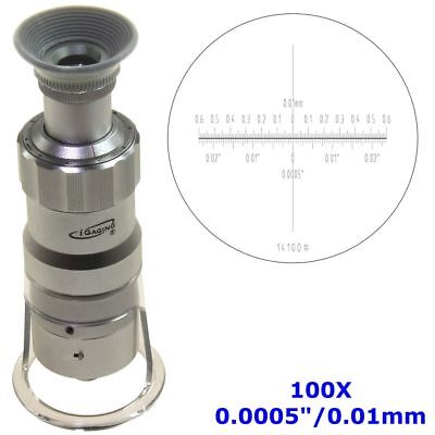 iGAGING 100x LED Measuring Microscope 0.0005"/0.01mm Magnifying Loupe ...