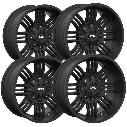 (Set of 4) Ion 144 20x9 6x135/6x5.5" +0mm Matte Black Wheels Rims 20 ...