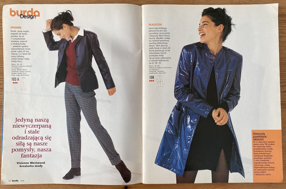 Burda Vintage Pattern Magazine Issue 10/1998 | eBay UK