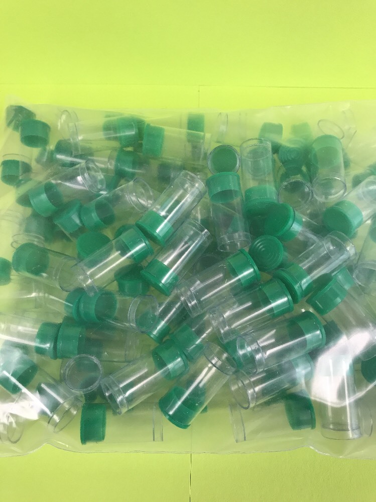 Plastic Vial Tube 1" With 9/16 PLUG Storage Container Large Lot 100 Piece