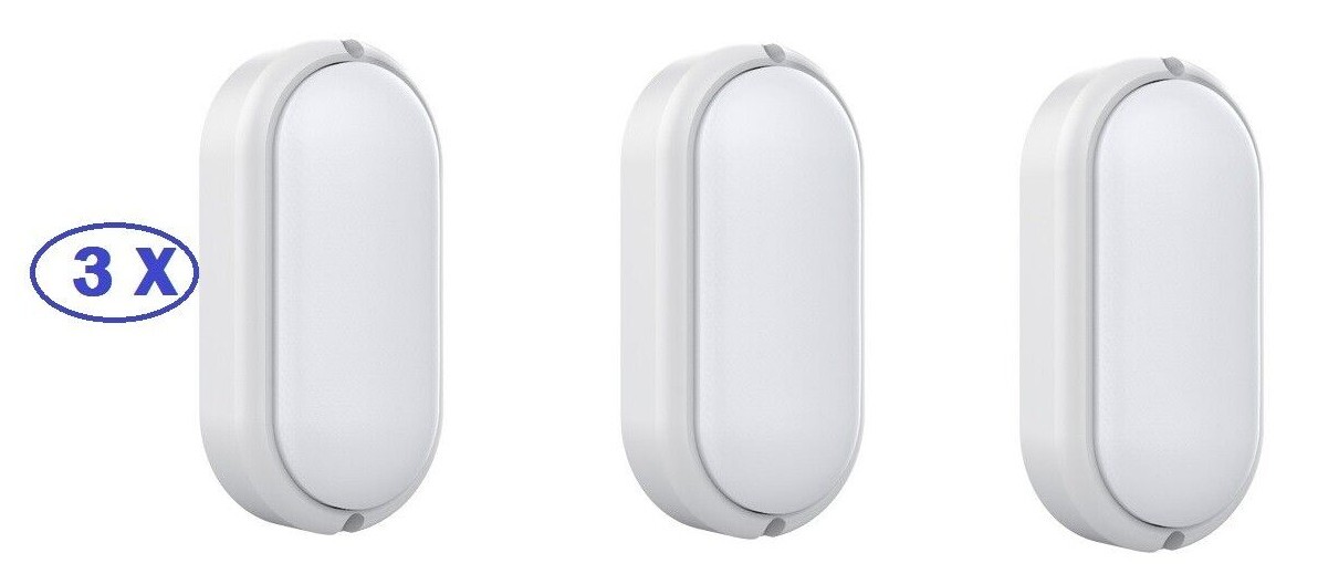 15W LED White Case Oval Shape Backlite Security Wall Mounted Outdoor ...