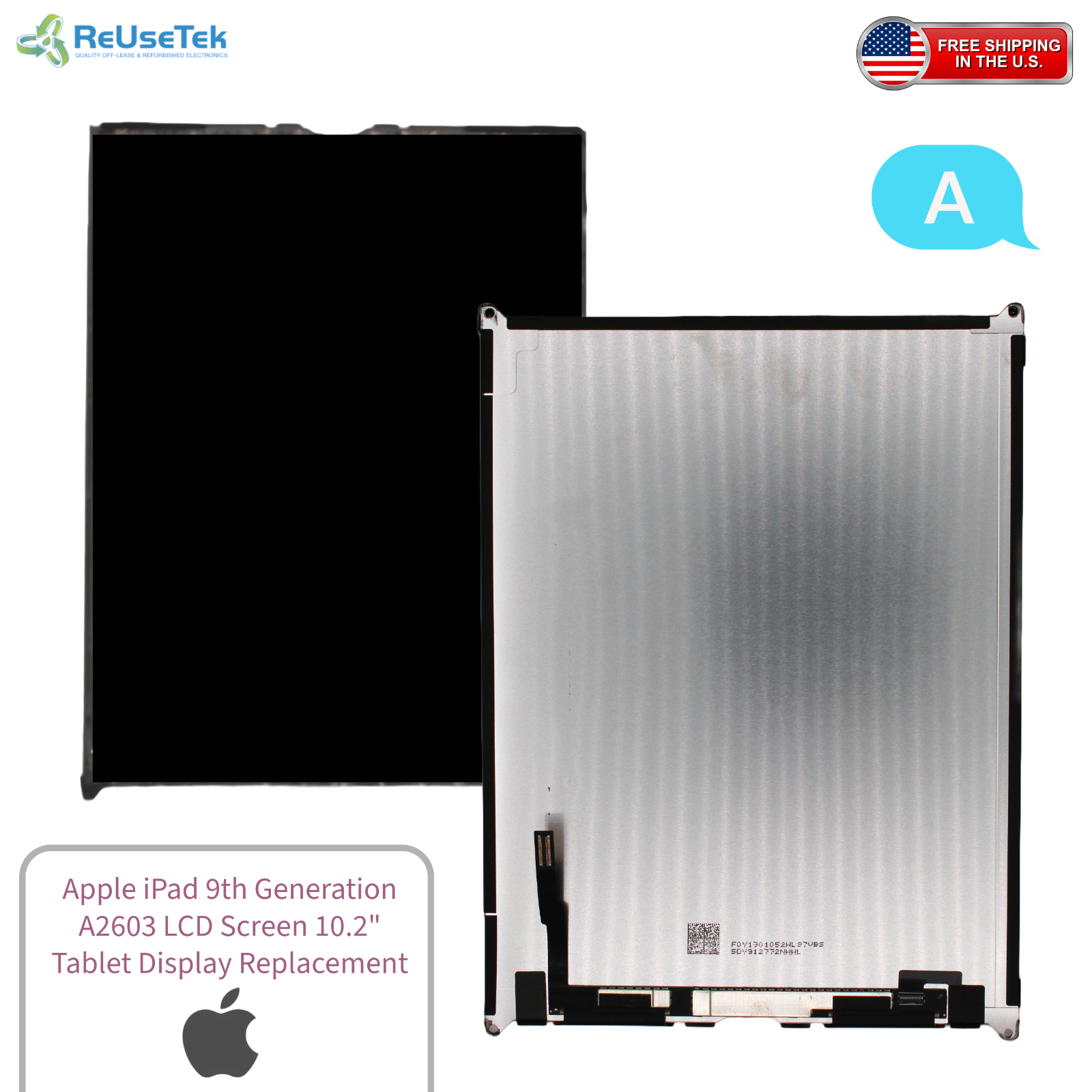 Apple iPad 9th Gen A2603 A2604 A2270 LCD Screen 10.2" Tablet Display ...