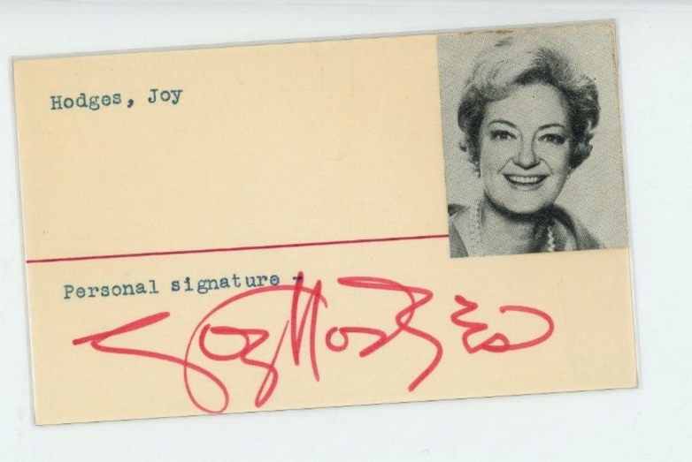 Autographed 3x5 card Actress Singer Joy Hodges | eBay