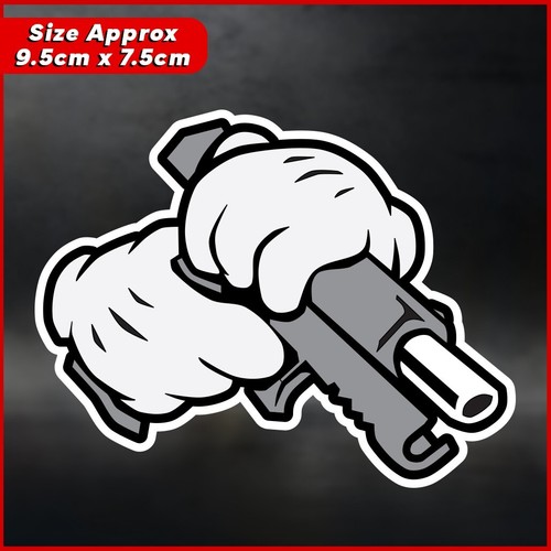 Mickey Hands Gun Glock Sticker For Laptop Skateboard Car Ute 4x4 ...
