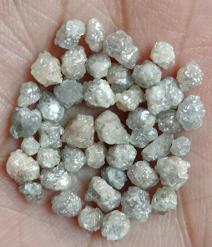 5,00+ carats ARGENT Naturel non coupé DIAMANTS BRUTS bruts 3,00 à 5,00 ...