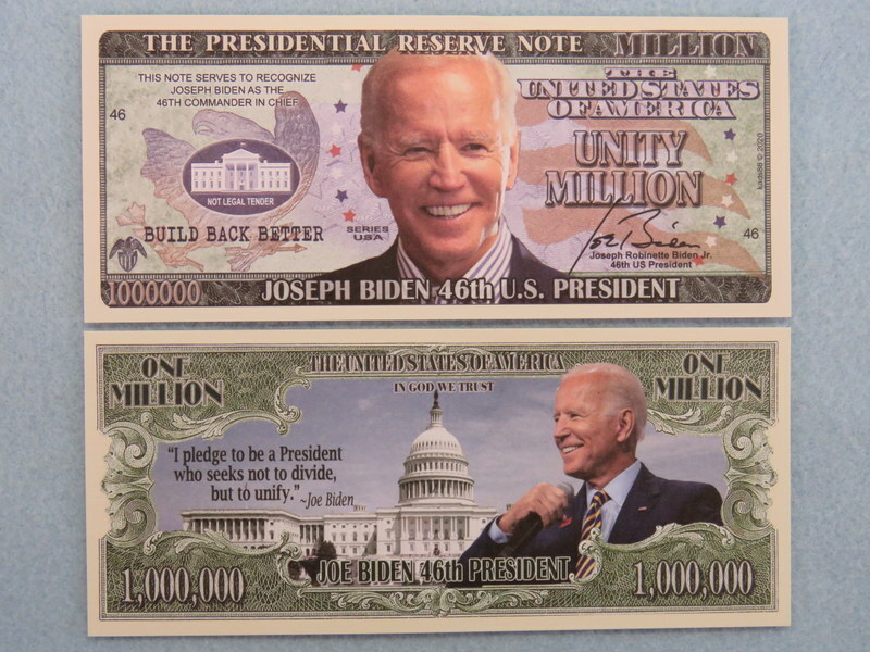 25 Bills: USA 46th President JOSEPH S. BIDEN ~ $1,000,000 One Million ...