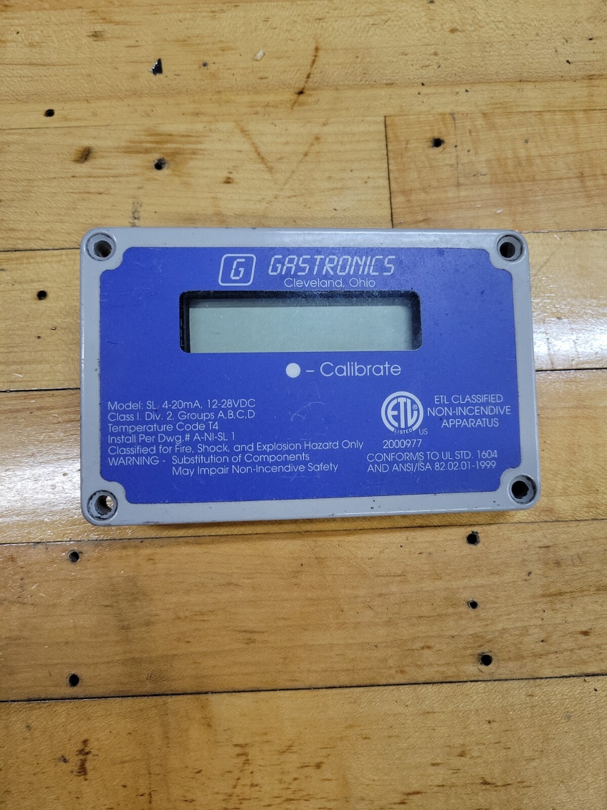 Gastronics Gas Transmitter Screen #SL 12-28 VDC 4-20 mA CO Gas Sensor ...