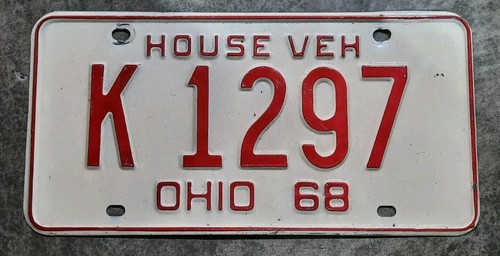Vintage 1968 Ohio License Plate House Vehicle K 1297 | eBay