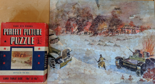 Vintage Jigsaw Perfect Picture Puzzle Battle of the Don 375 19x15 ...