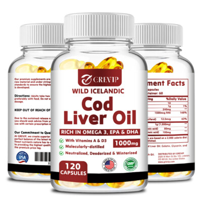 Wild Icelandic Cod Liver Oil - High Strength Omega-3 - Brain & Immune ...