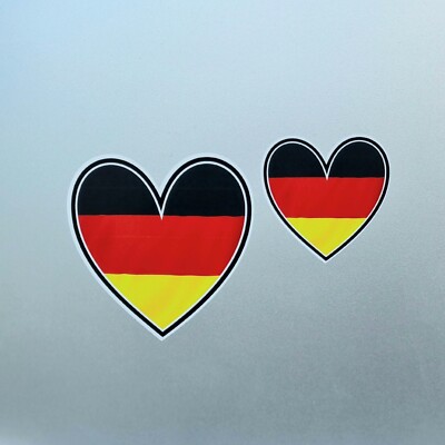2x Germany German Flag Love Heart Vinyl Sticker Decals For Car Van ...