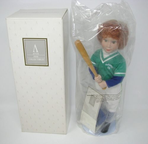 Vintage Girl Baseball Player Doll Tender Memories Batter Up, Avon red ...