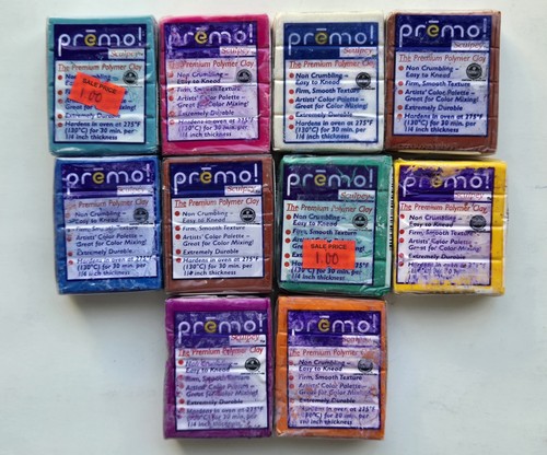 Premo Sculpey Polymer Clay Lot 10 Colors 2oz Blocks Premium Oven Bake Clay 1997 | eBay