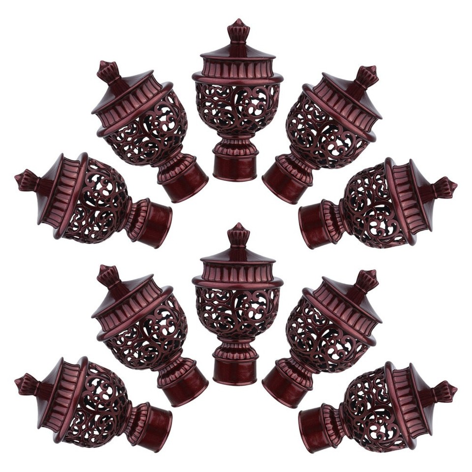 10 Pcs Hollow Roman Club Head Curtain Rod End Caps Finials for Rods ...