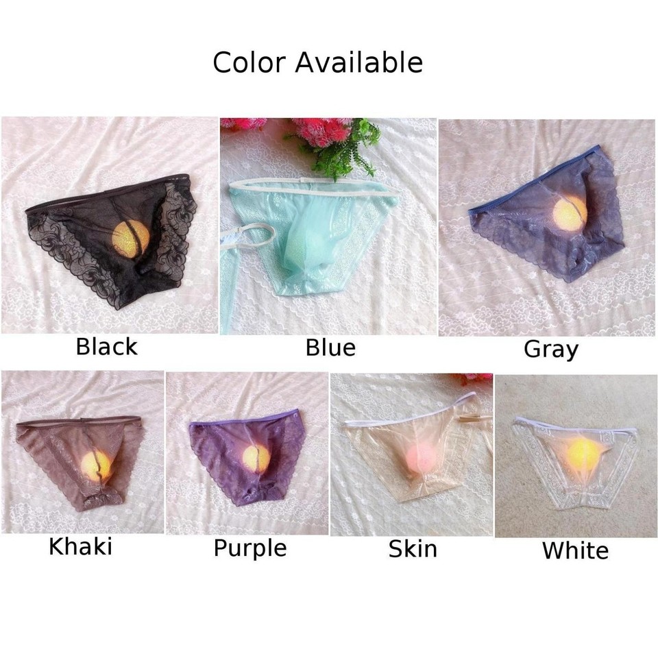 Lace Mesh Sheer Bulge Pouch Men's Thongs Underwear with All Season ...