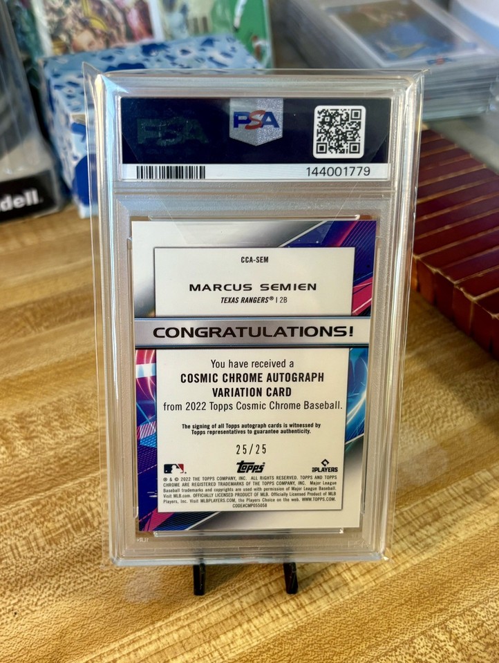 2022 Topps Cosmic Chrome MARCUS SEMIEN Auto Autograph Orange /25 PSA 10 ...