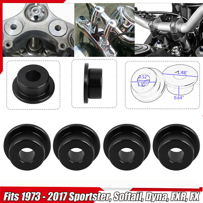 CNC Solid Billet Handlebar Riser Bushings Kit For Harley Softail Dyna ...