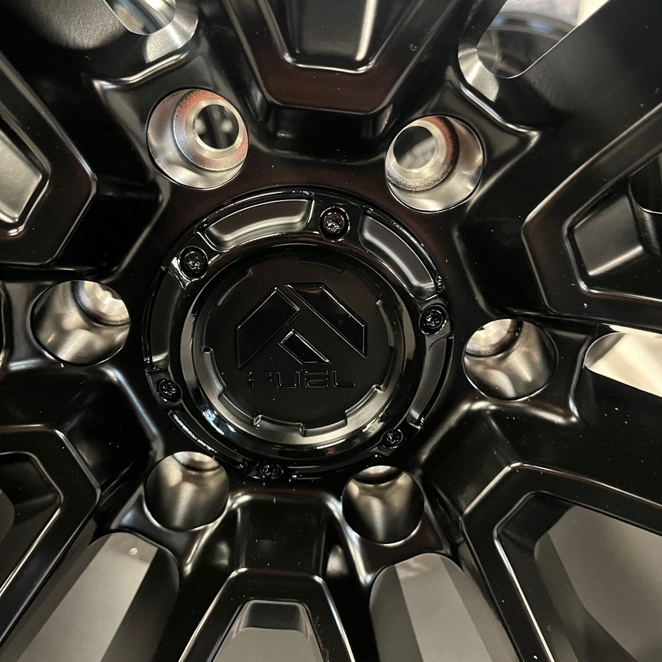 4 New Fuel D847 Rebar 20" Blackout 20x9 6x5.5 6x139.7 Wheels Rims Chevy ...